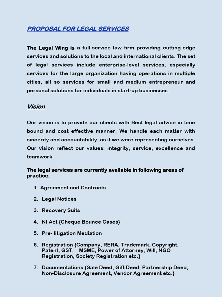 K&K Legal Services Proposal | PDF | Lawyer | Intellectual Property