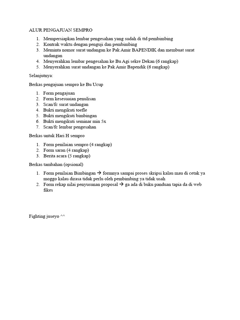 Alur Pengajuan Sempro | PDF