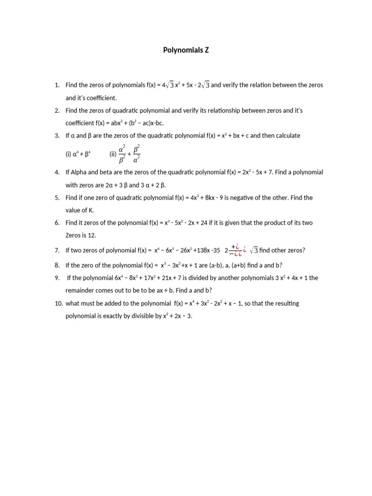 Polynomials 5 | PDF