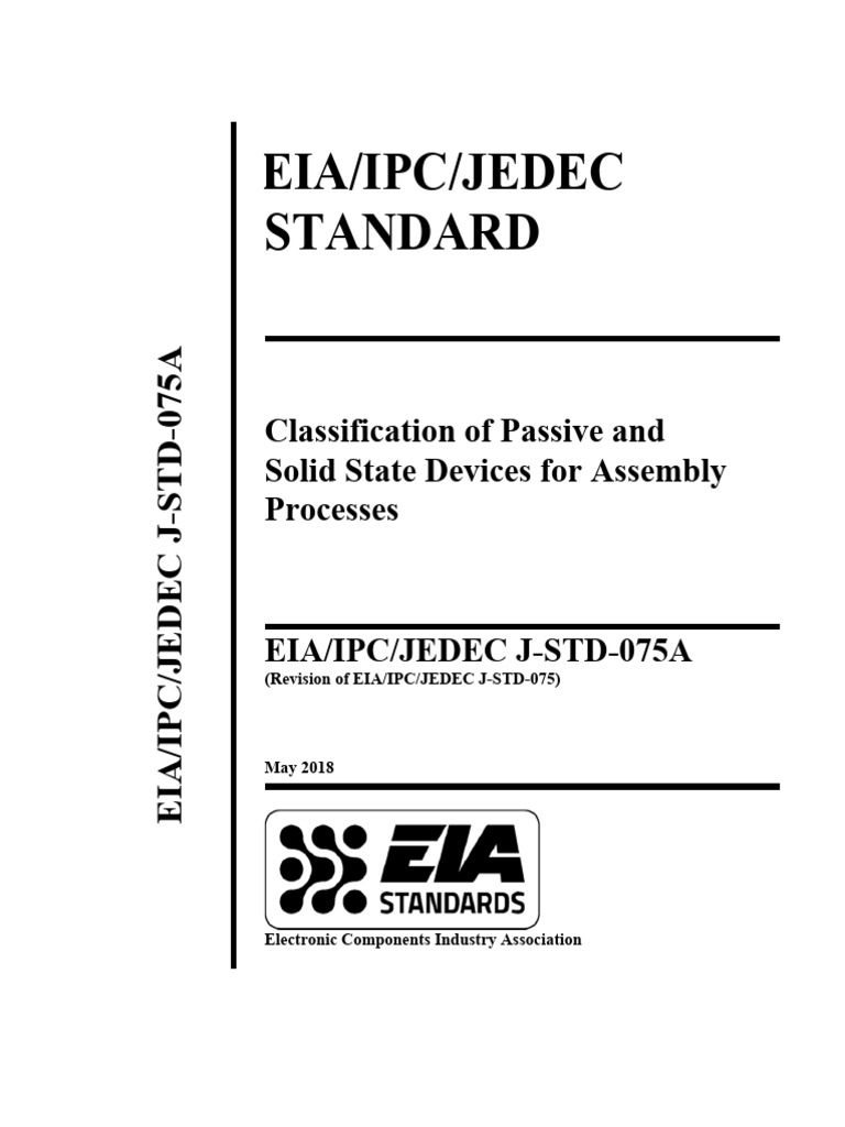 Eia Ipc Jedec J STD 075a 2018 | PDF | Soldering
