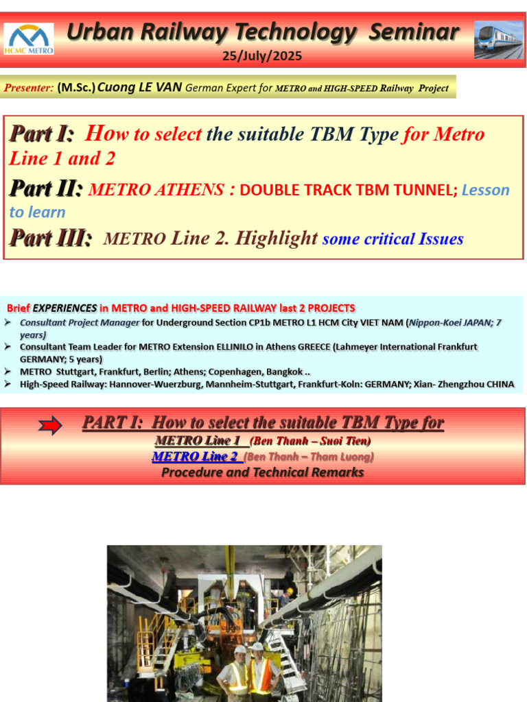 Selecting TBM for Metro Projects | PDF | Civil Engineering