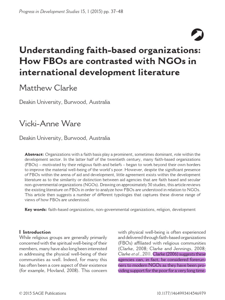 Comparing Faith-Based and Secular NGOs | PDF | Non Governmental ...
