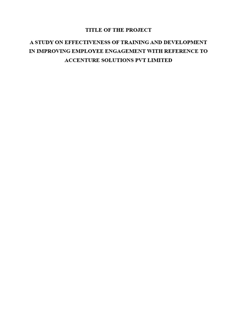 Training's Impact on Accenture Engagement | PDF | Employee Retention ...