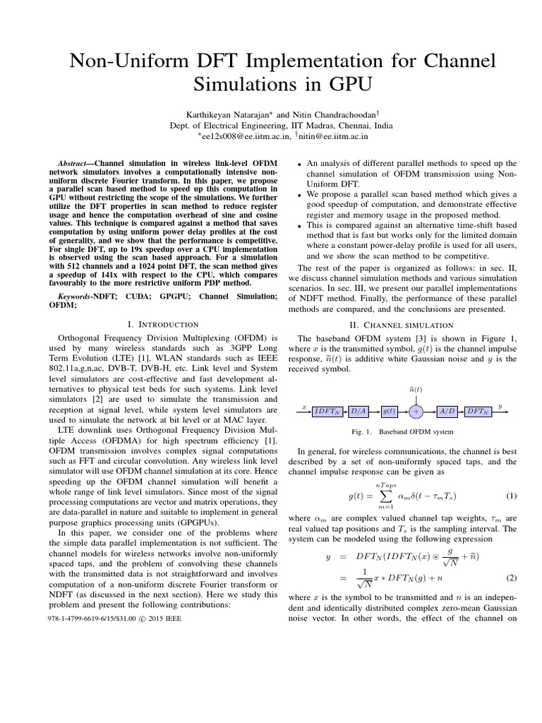 GPU-Accelerated NDFT for OFDM Channels | PDF | Orthogonal Frequency ...