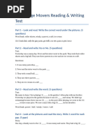 Cambridge A1 Movers Practice Tests | PDF | Learning