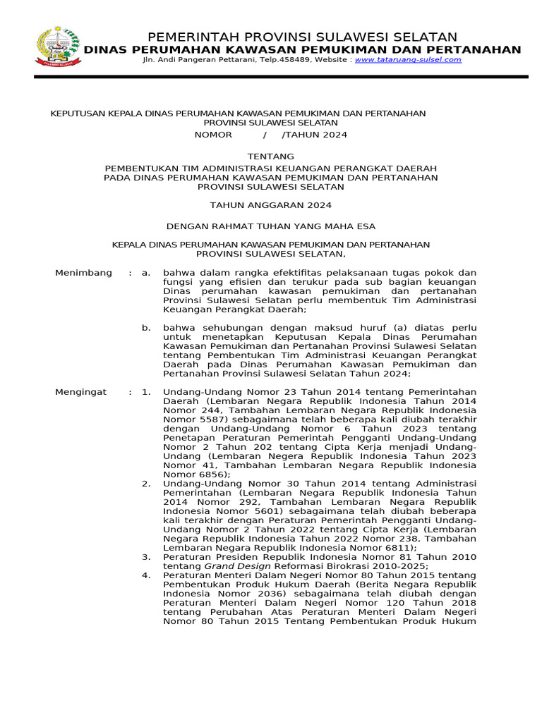 SK Tim Kerja New 2024 | PDF