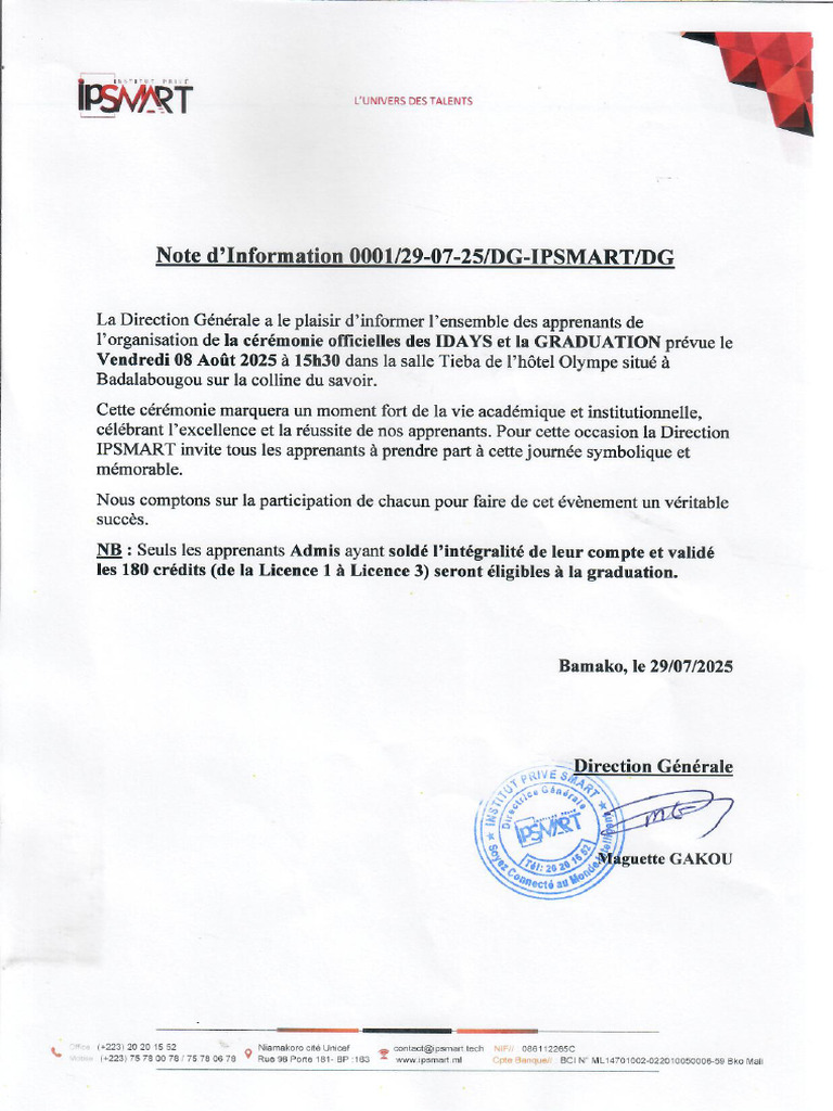 Note D'information | PDF