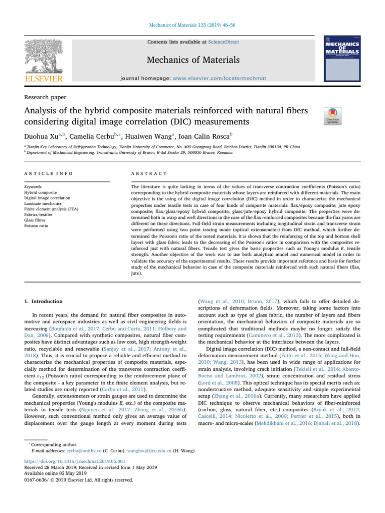 Analysis of The Hybrid Composite Materials Reinforced With Natural ...