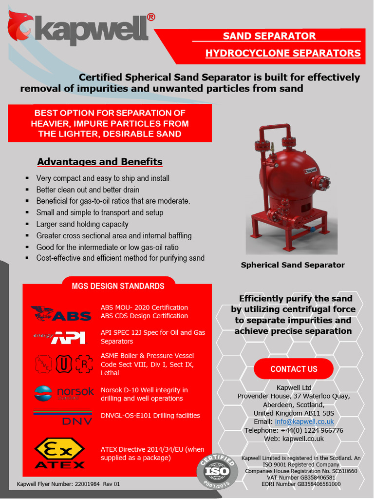Spherical Sand Separator Overview | PDF | Energy Technology