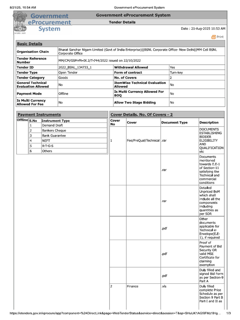 Tender Details | PDF