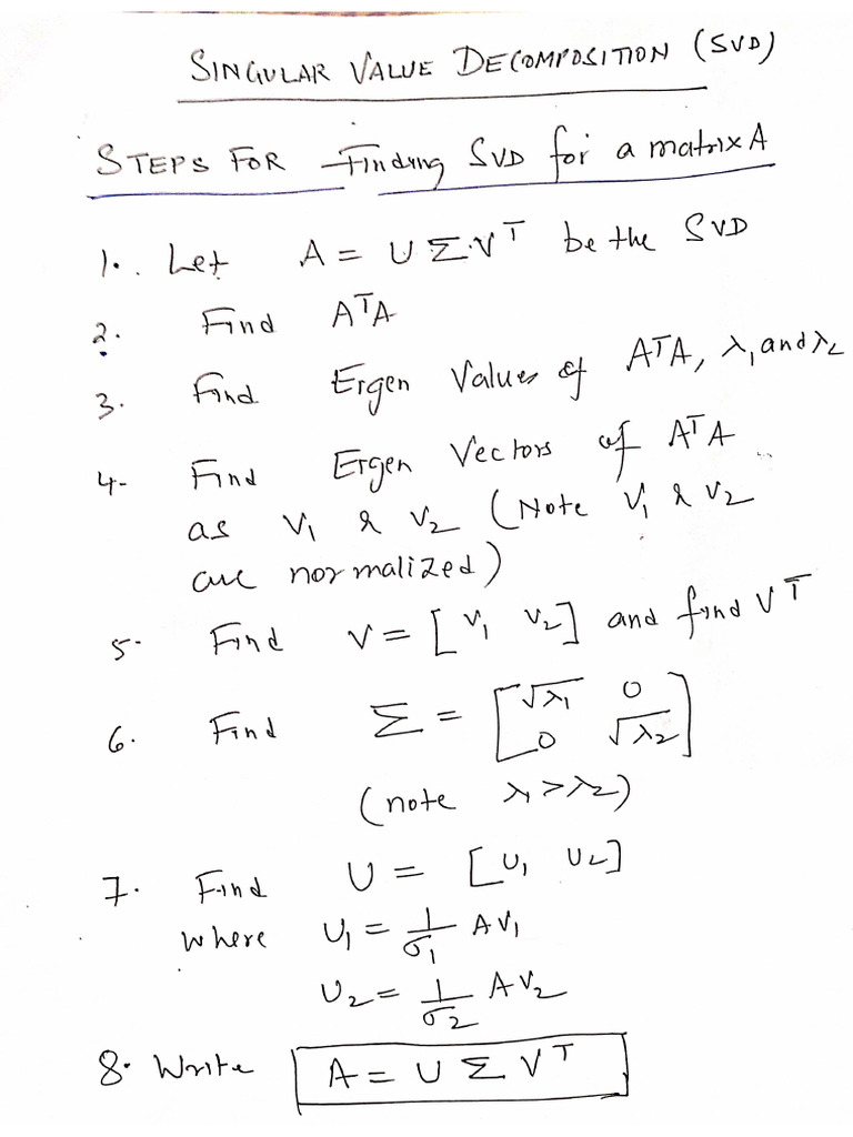 SVD Calculation Demo | PDF