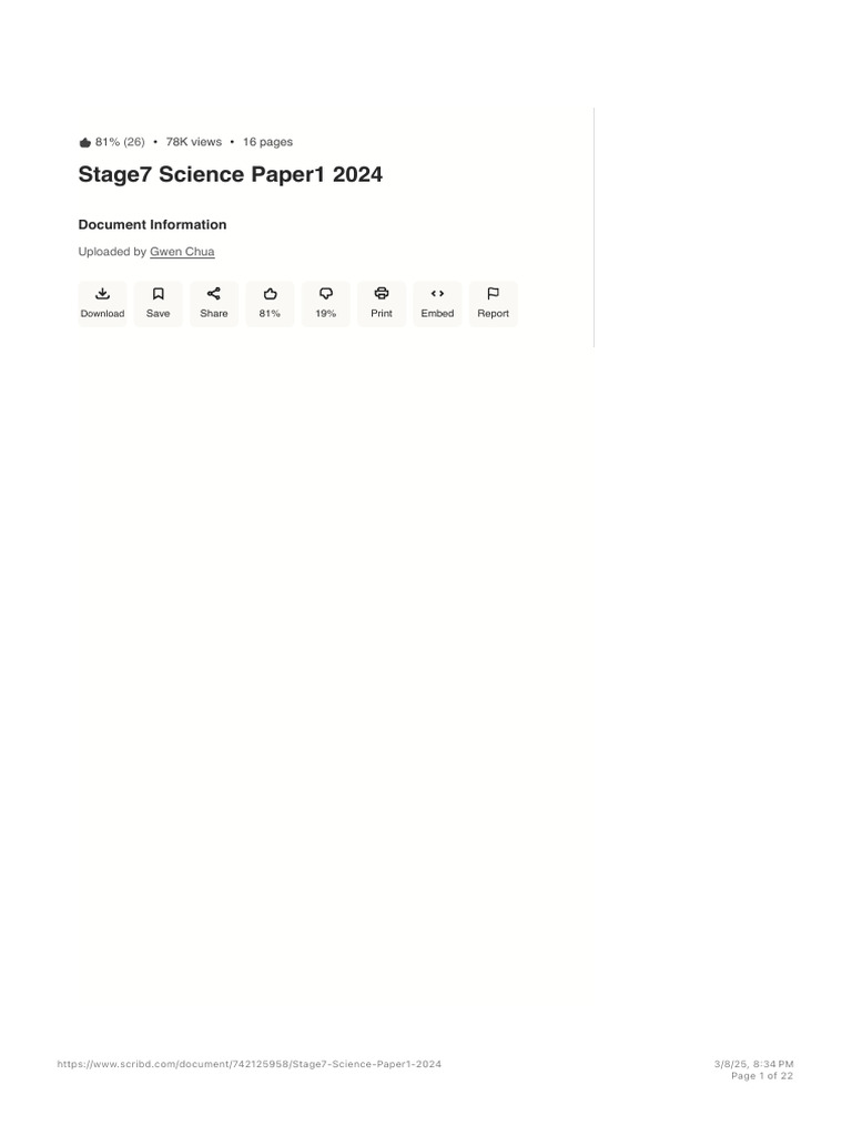 Stage7 Science Paper1 2024 - PDF - Physical Sciences - Materials | PDF | Scribd | Computing