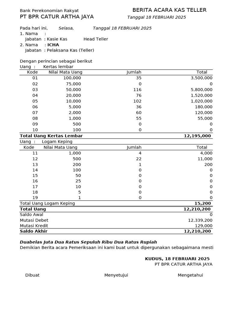 Bloter Kas Teller | PDF