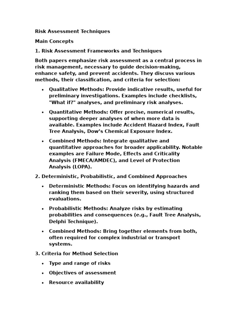 Risk Assessment Techniques | PDF | Risk | Risk Assessment