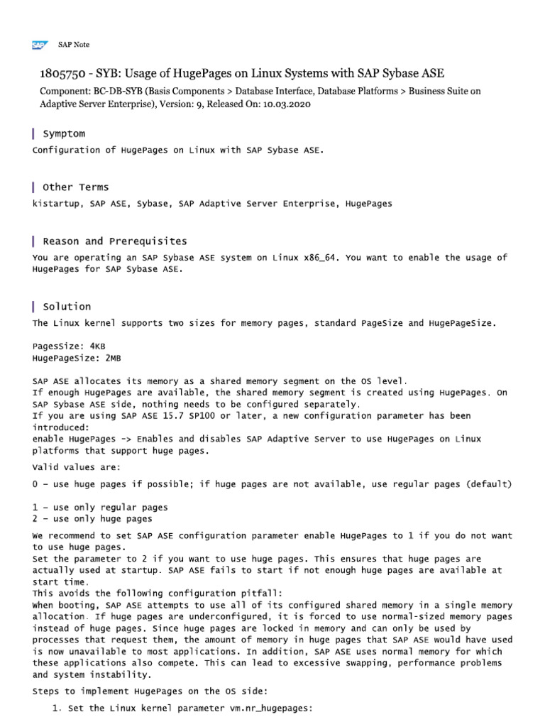 Hugepages On Linux | PDF