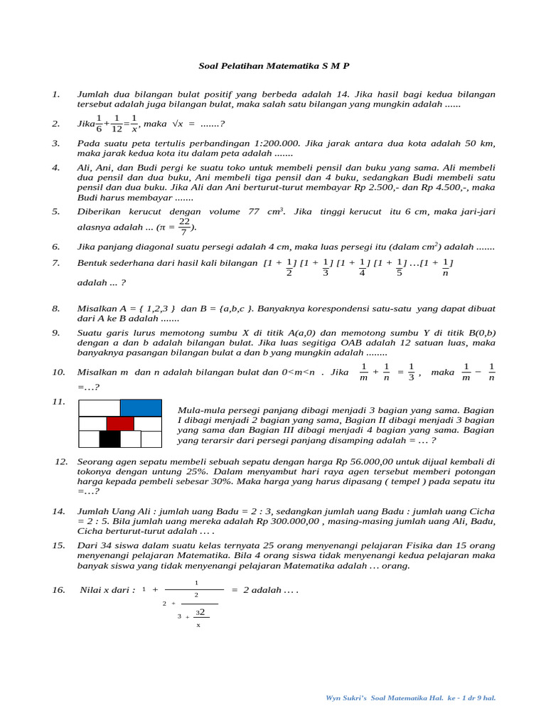 Soal Latihan Sain SMP | PDF
