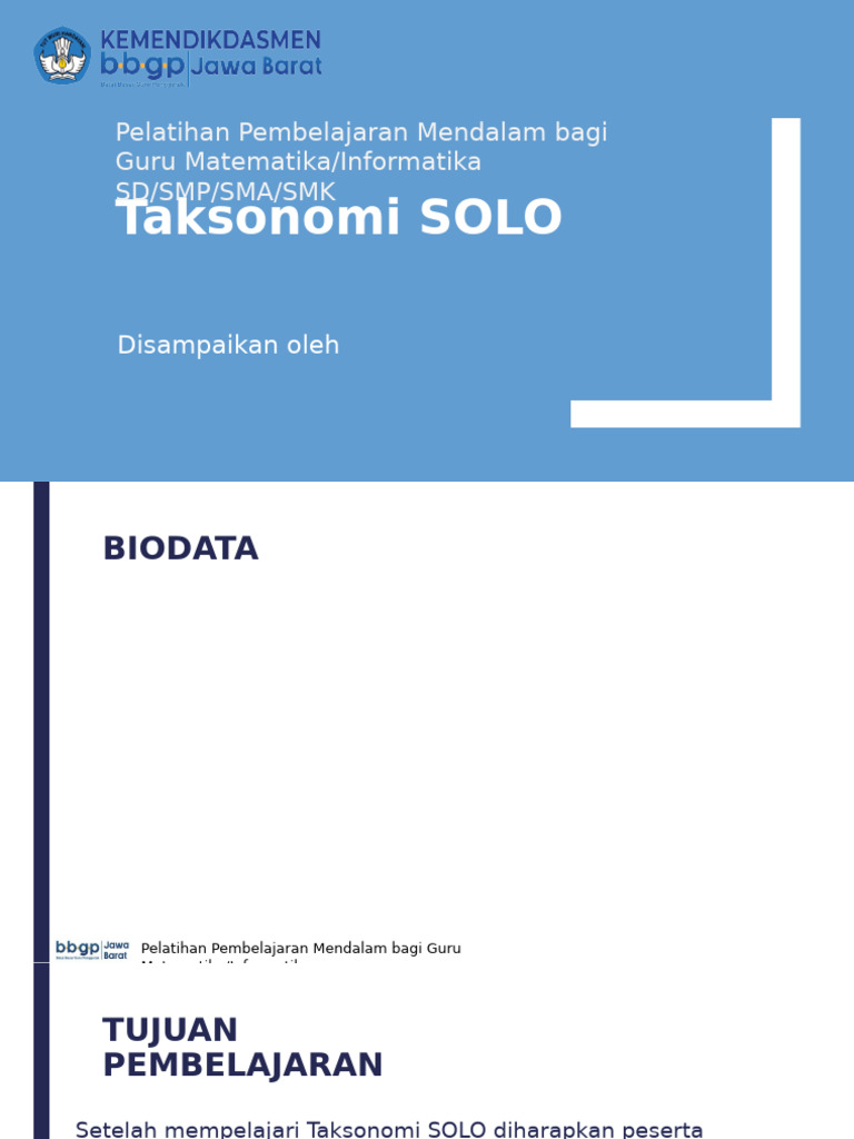 Taksonomi Solo | PDF