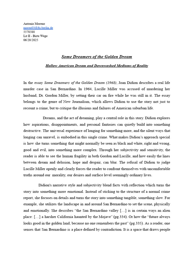 Some Dreamers of The Golden Dream: Hollow American Dream and Downwashed ...
