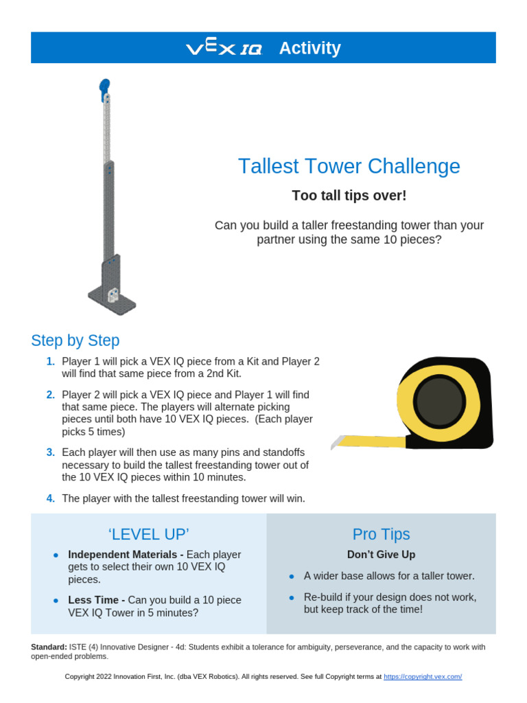 IQ Activity - Tallest Tower Challenge | PDF