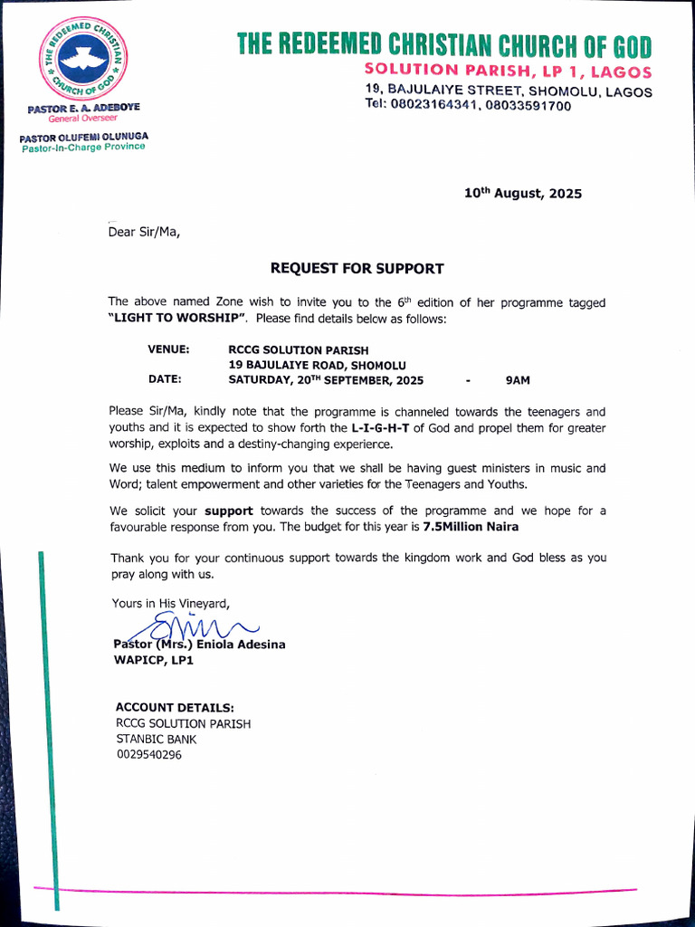 RCCG Invitation for Youth Worship Event | PDF