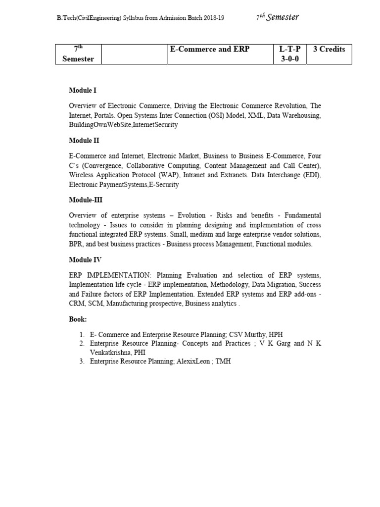 B.Tech Civil Engineering 7th Sem Syllabus | PDF