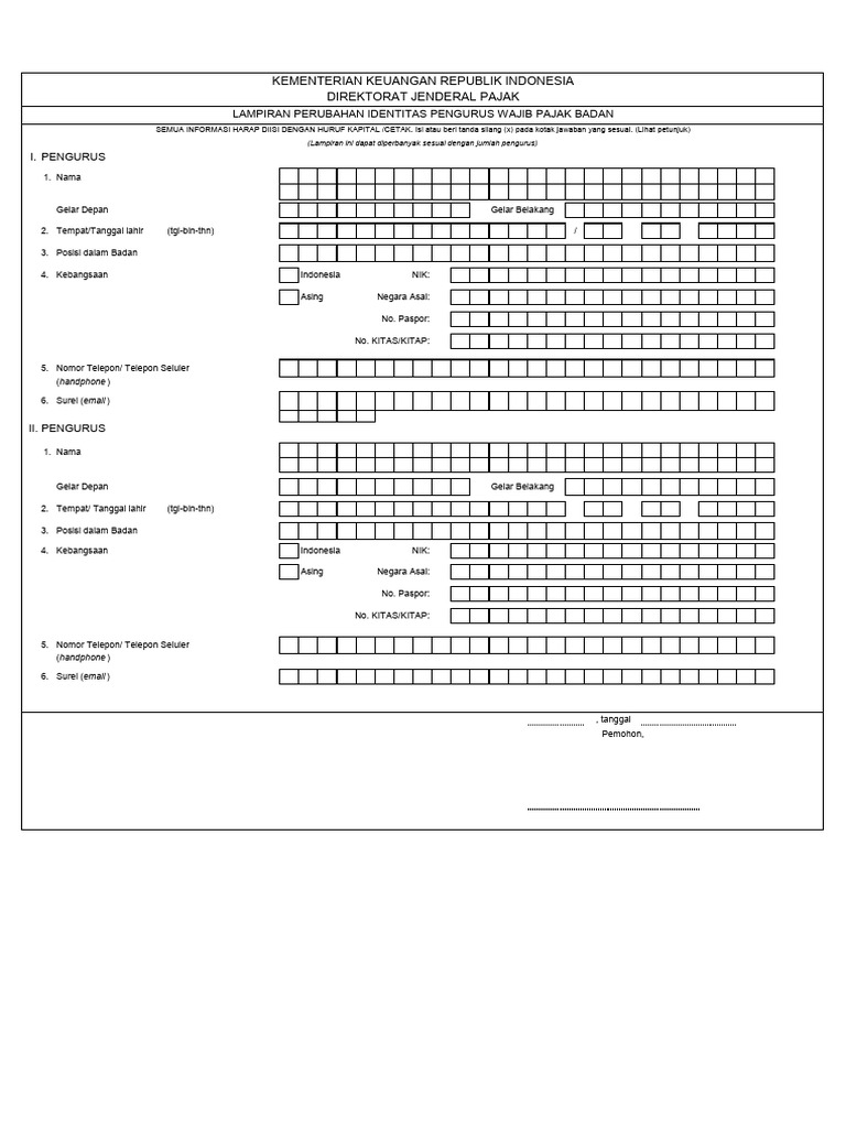 Formulir Perubahan Data Badan 3 | PDF