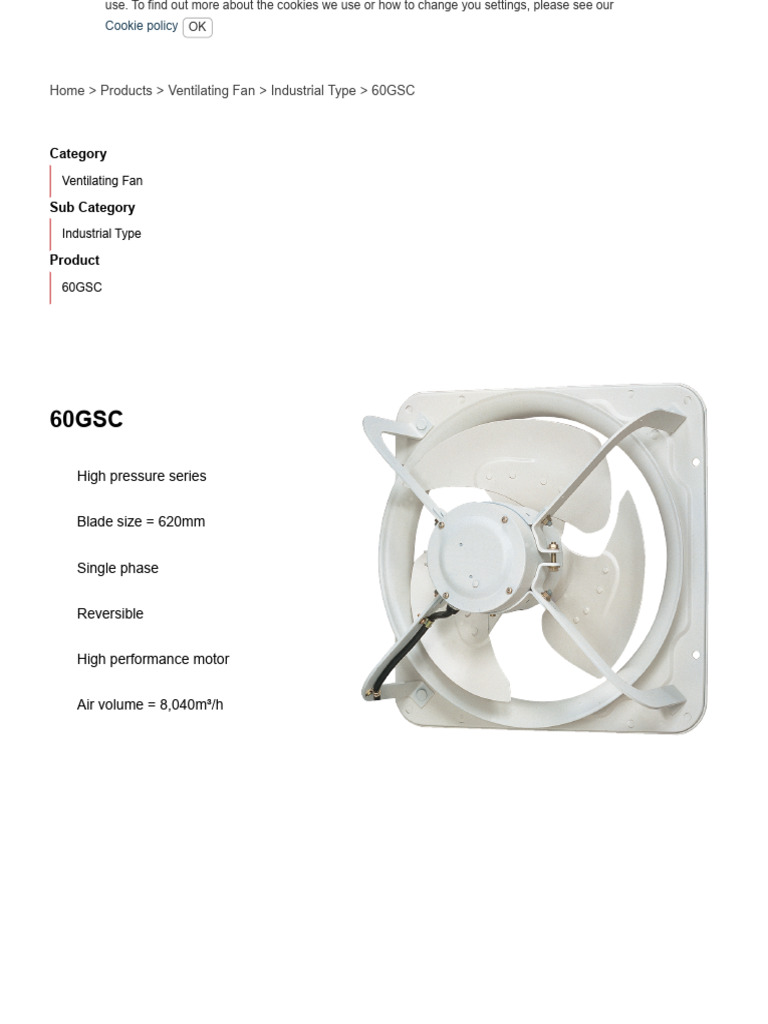 KDK 60GSC Industrial Ventilating Fan | PDF
