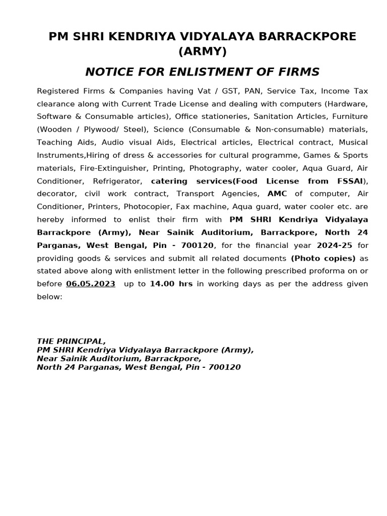 Enlistment 2024-25 | PDF