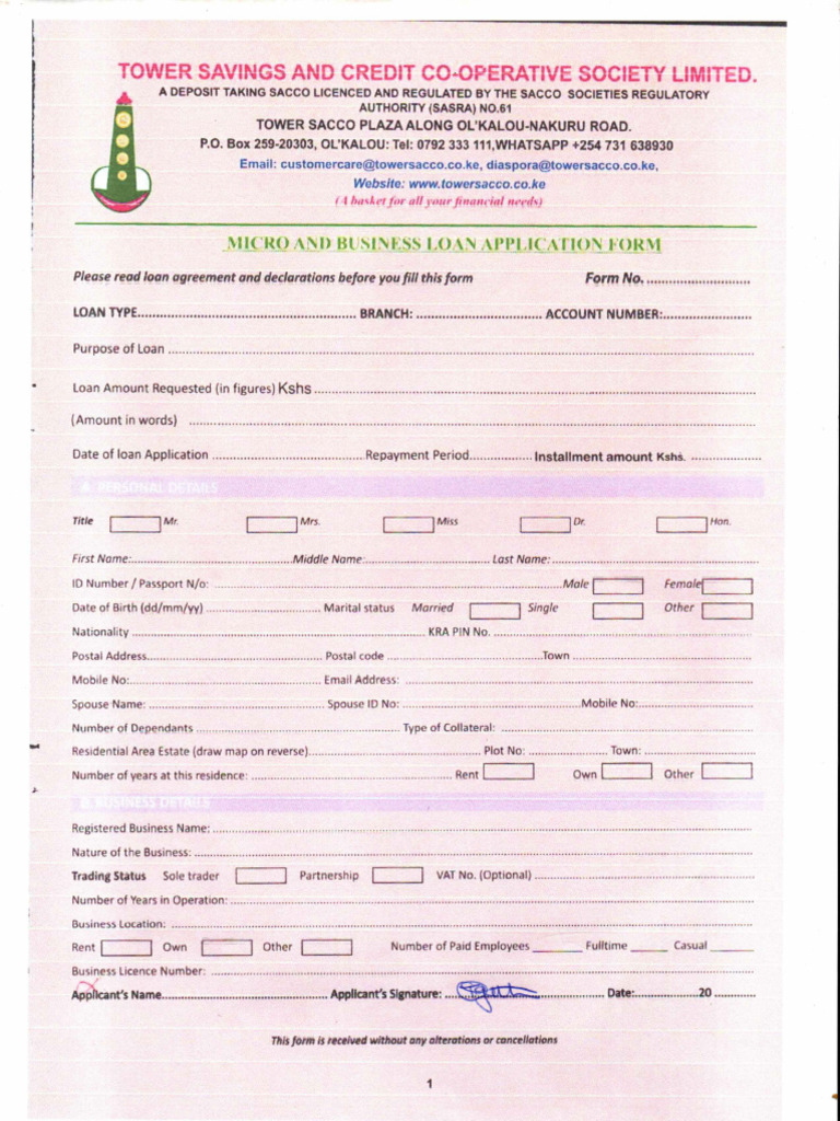 Loan Application Form | PDF