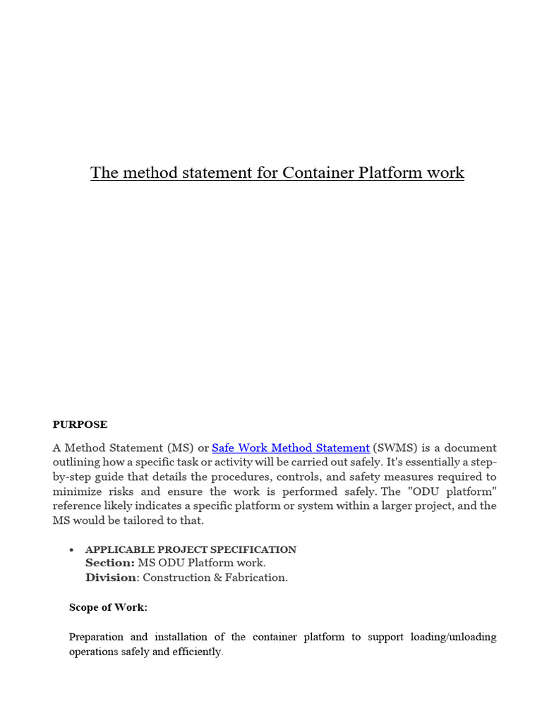 Work Method Statement | PDF | Welding | Construction