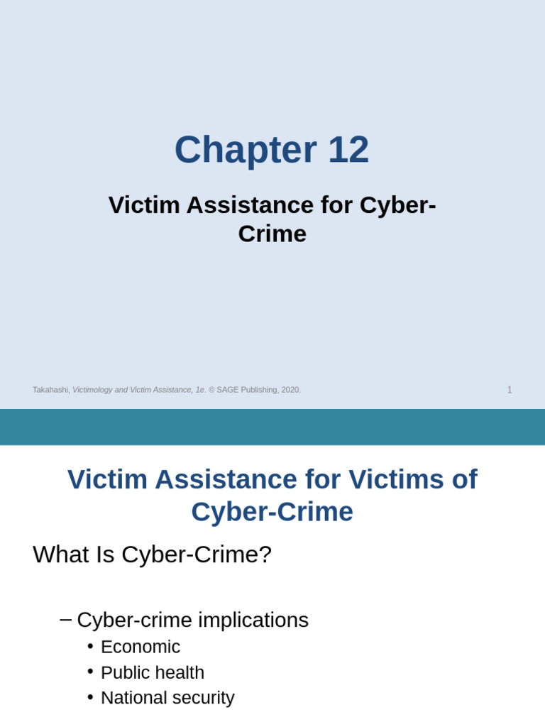 Chapter 12-Victim Assistance For Victims of Cyber-Crime | PDF ...