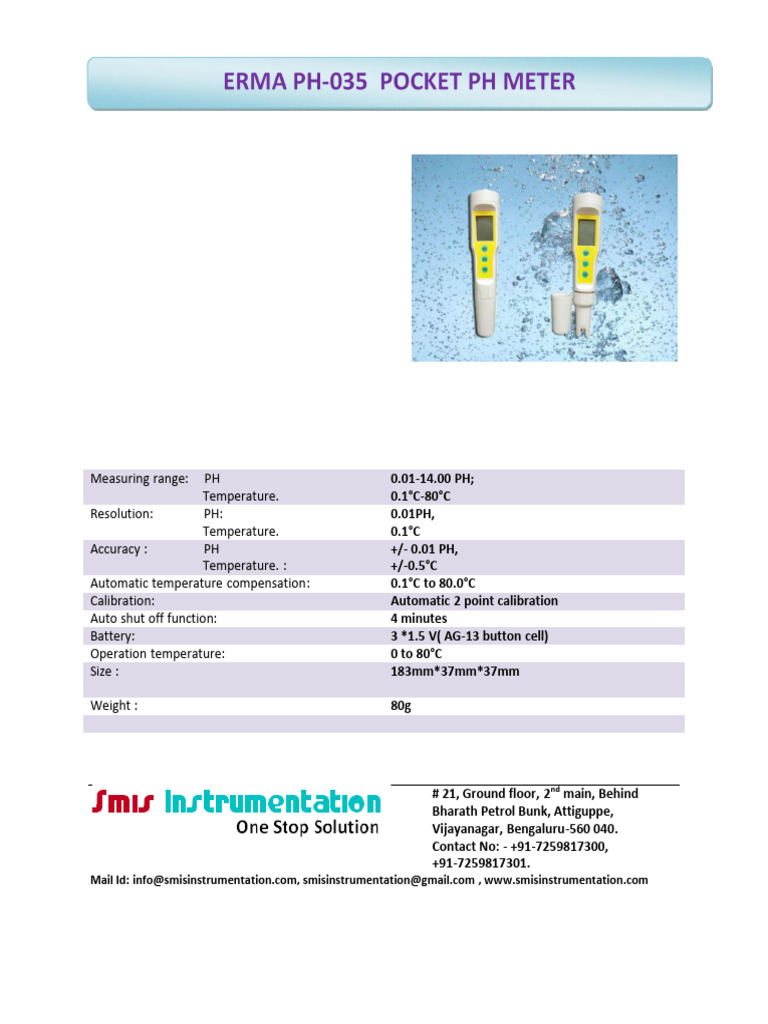 Hand Held PH Meter | PDF