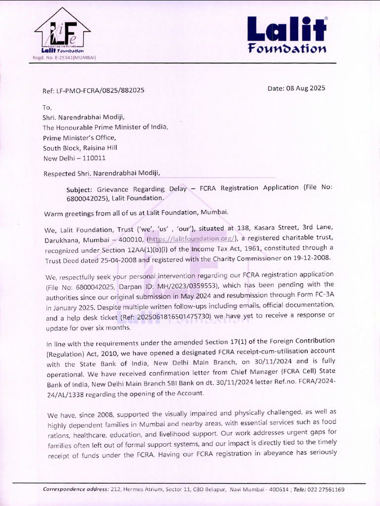 Letter To Pmo 08082025 v1 Executed | PDF | Government