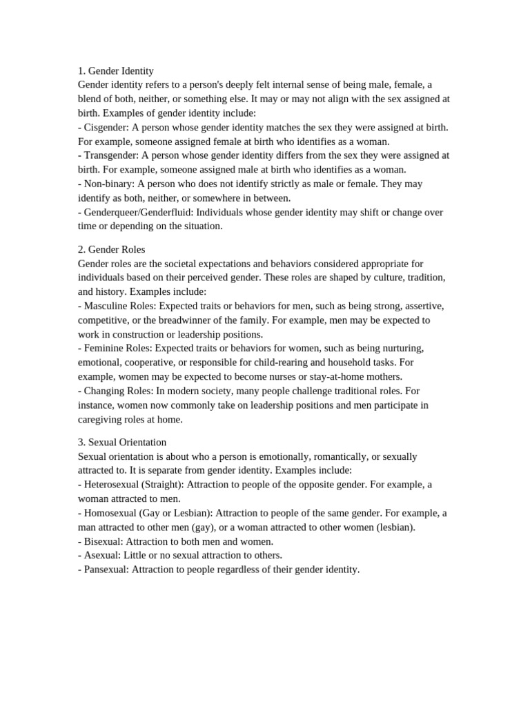 Gender Identity Roles Orientation | PDF
