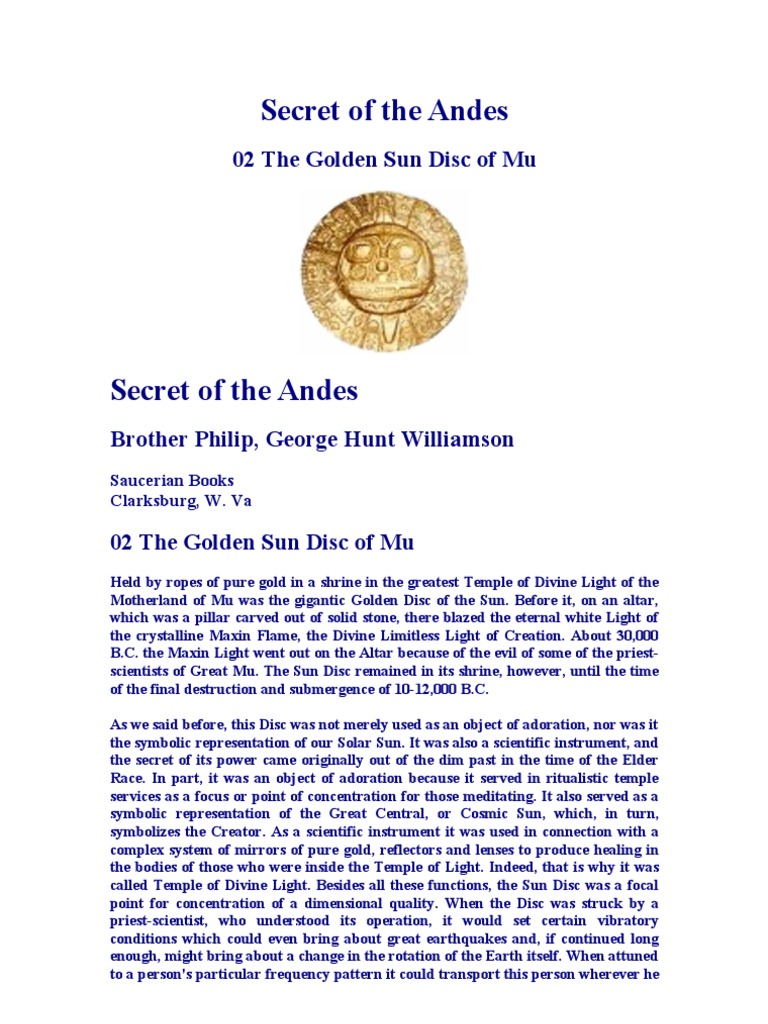 Inca's Golden Sun Disc of Mu | PDF | Inca Empire