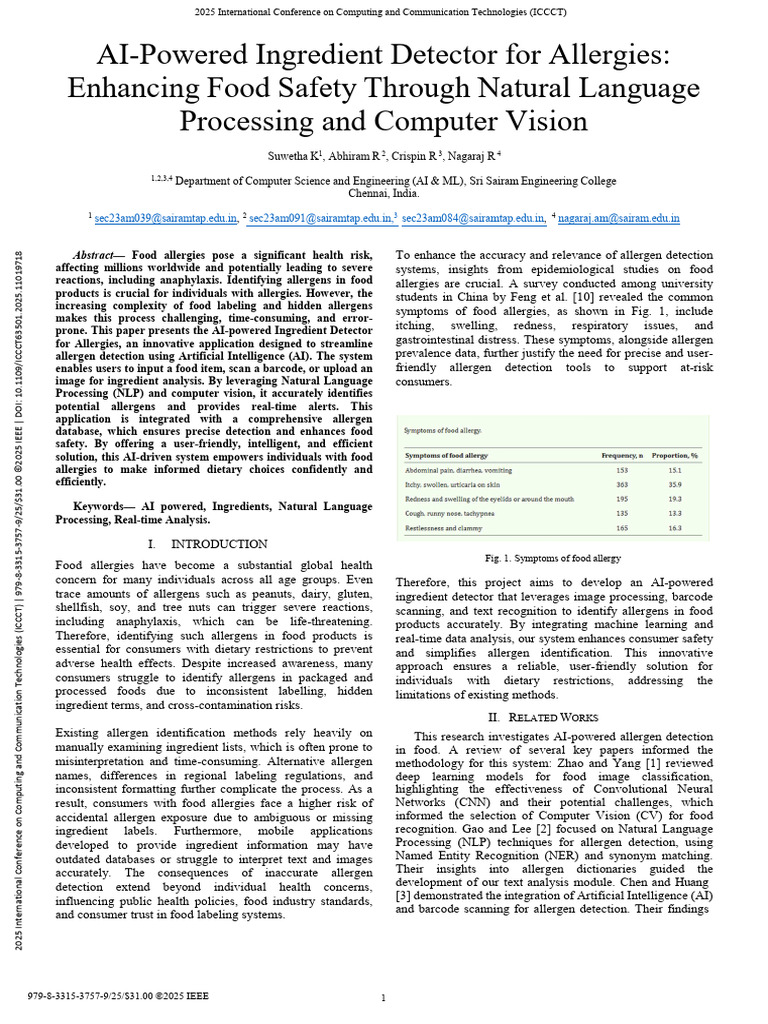 AI-Powered Ingredient Detector For Allergies Enhancing Food Safety ...