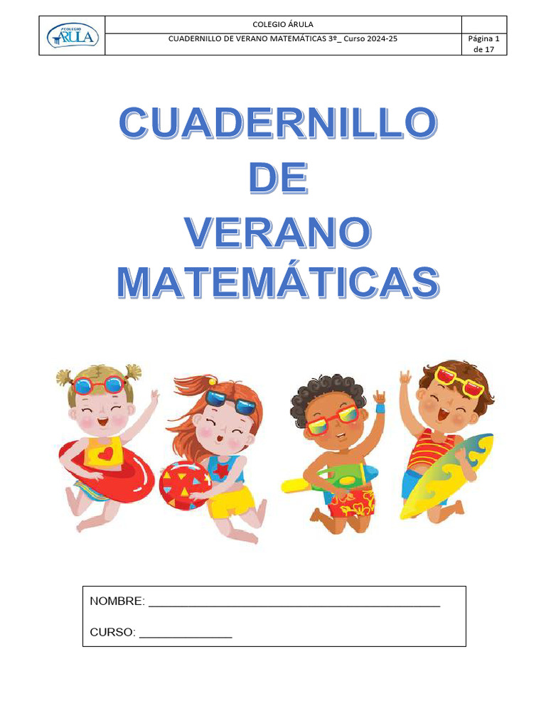 Cuadernillo de Matemáticas 3º Primaria | PDF | Aritmética | Matemáticas