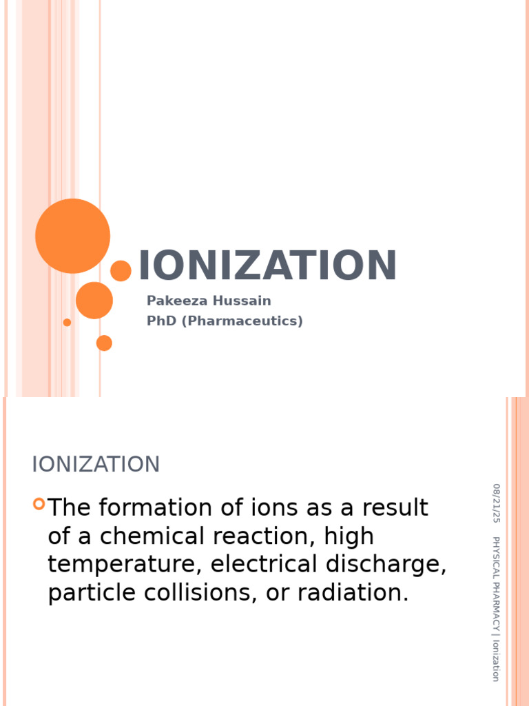 Understanding Drug Ionization in Pharmacy | PDF | Acid Dissociation ...