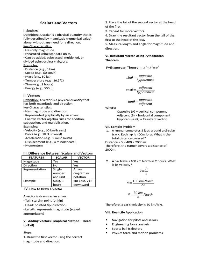 Scalars vs. Vectors Explained | PDF | Euclidean Vector | Force