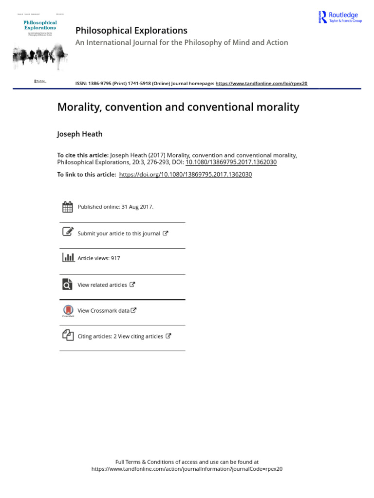 Morality Convention and Conventional Morality | PDF | Morality | Behavioural Sciences