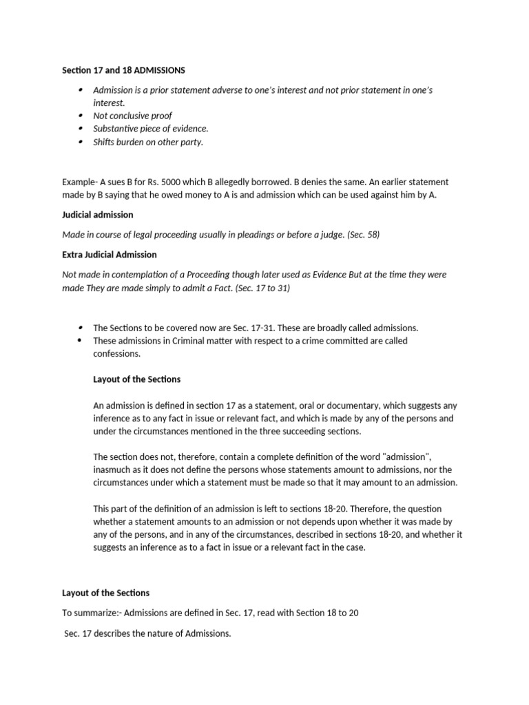 Understanding Section 17 Admissions | PDF | Public Law | Justice
