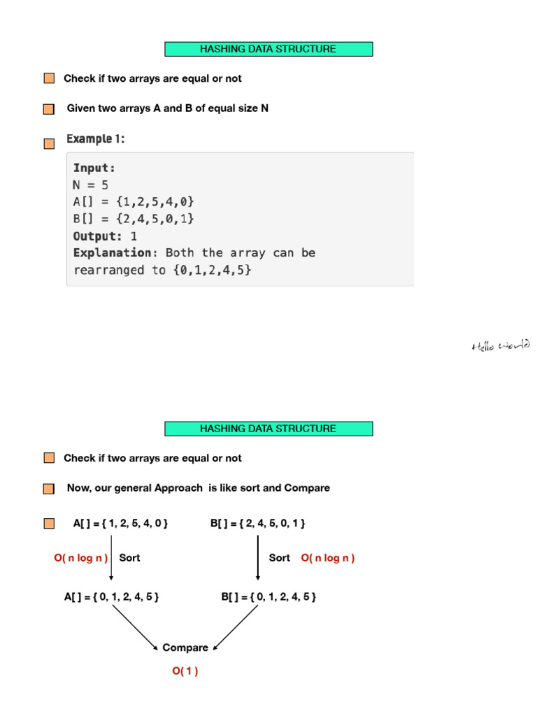 Check If Two Arrays Are Equal or Not | PDF | Computing | Algorithms And ...