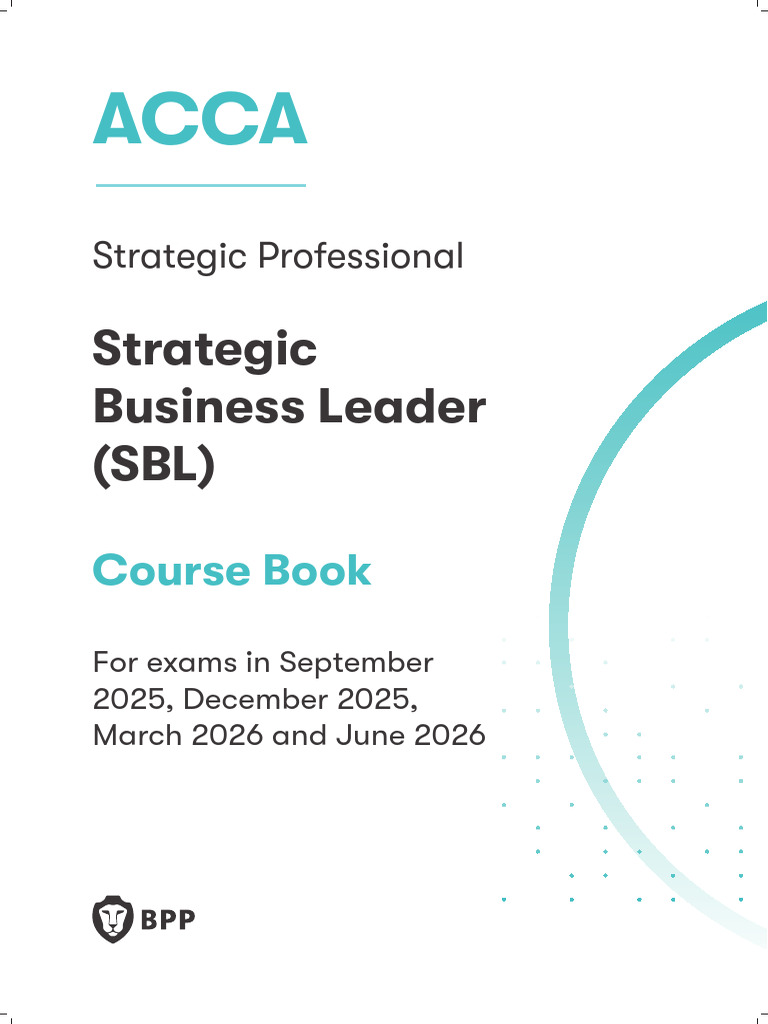 ACCA Strategic Business Leader Course Book | PDF | Internal Control ...