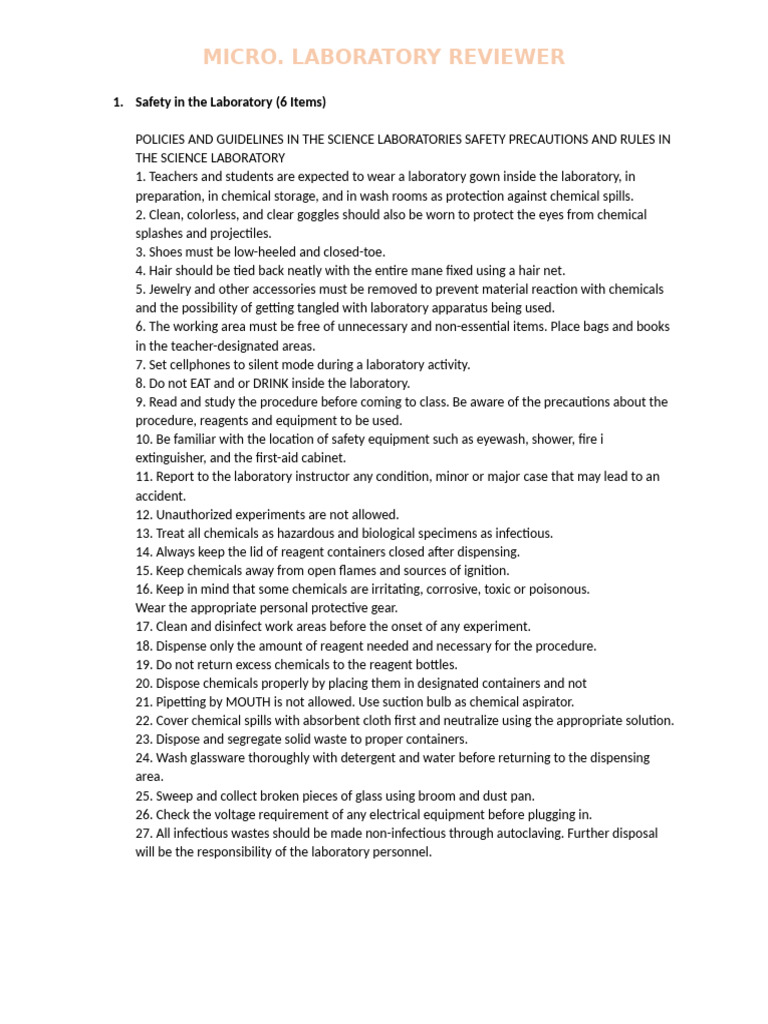 Microlab Reviewer Finals | PDF | Hand Washing | Infection