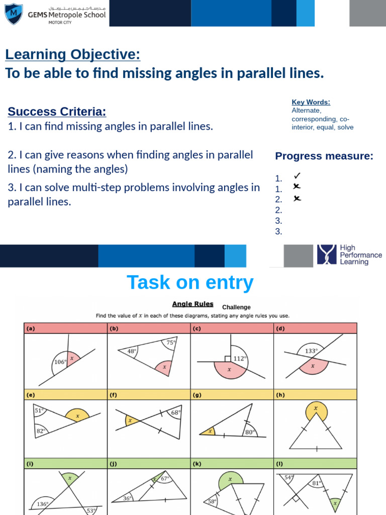 Finding Missing Angles in Parallel Lines | PDF | Angle | Mathematics