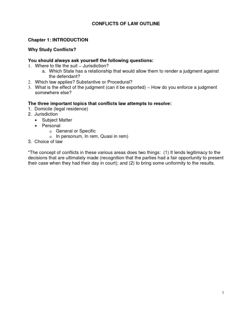 Outline | PDF | Minimum Contacts | Diversity Jurisdiction