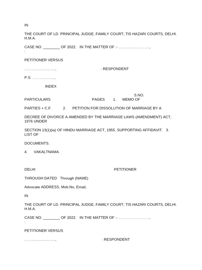 1 Petition For Dissolution of Marriage by A Decree of Divorce A Amended ...