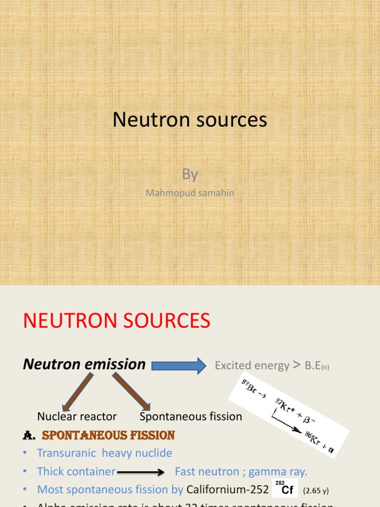 Neotron Sources | PDF | Neutron | Radioactive Decay