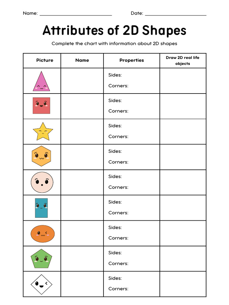 2D Shapes Worksheet | PDF
