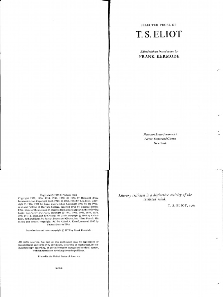 Eliot's Tradition and Individual Talent | PDF | T. S. Eliot | Poetry